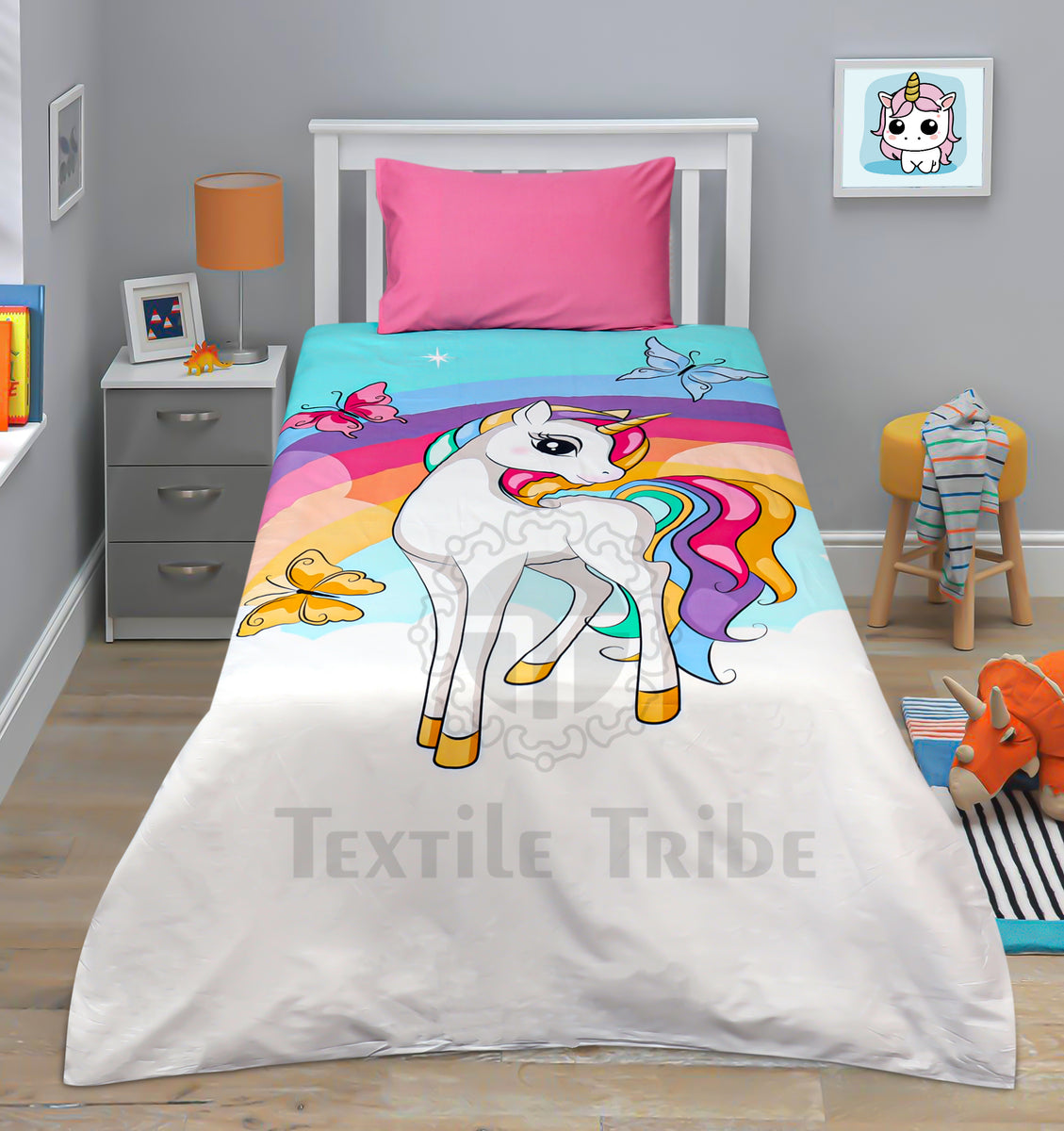 Cartoon Character Bed Sheet - Huge Unicorn – TextileTribe